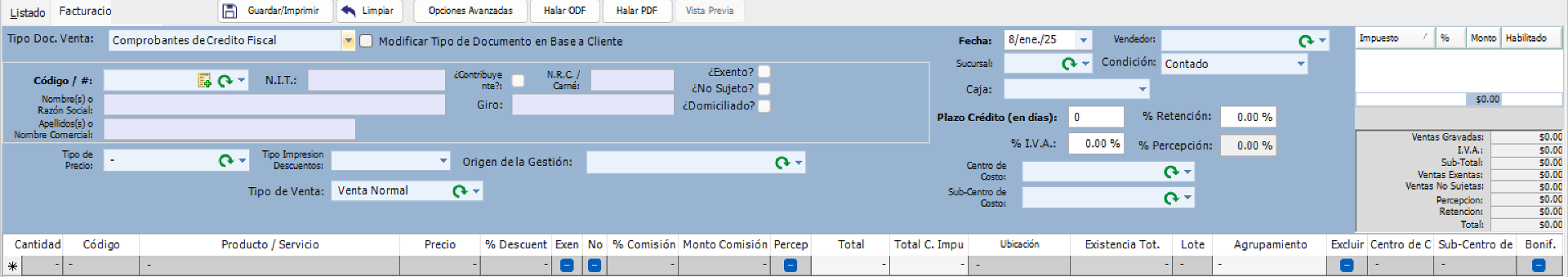 Facturación Rápida - Brilo ERP Docs